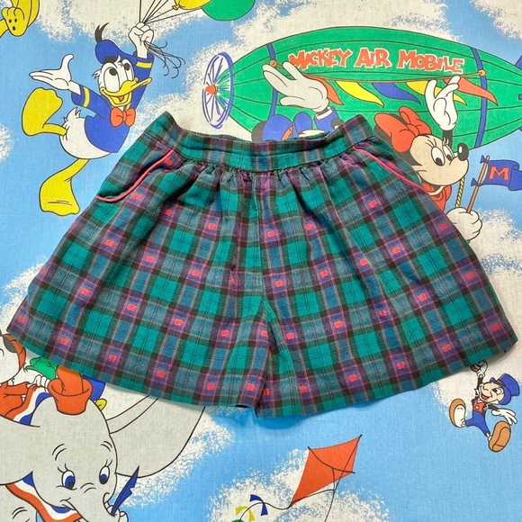 Ruth Scharf | Bottoms | Vintage 9s Green Red Blue Plaid Apples Kids ...